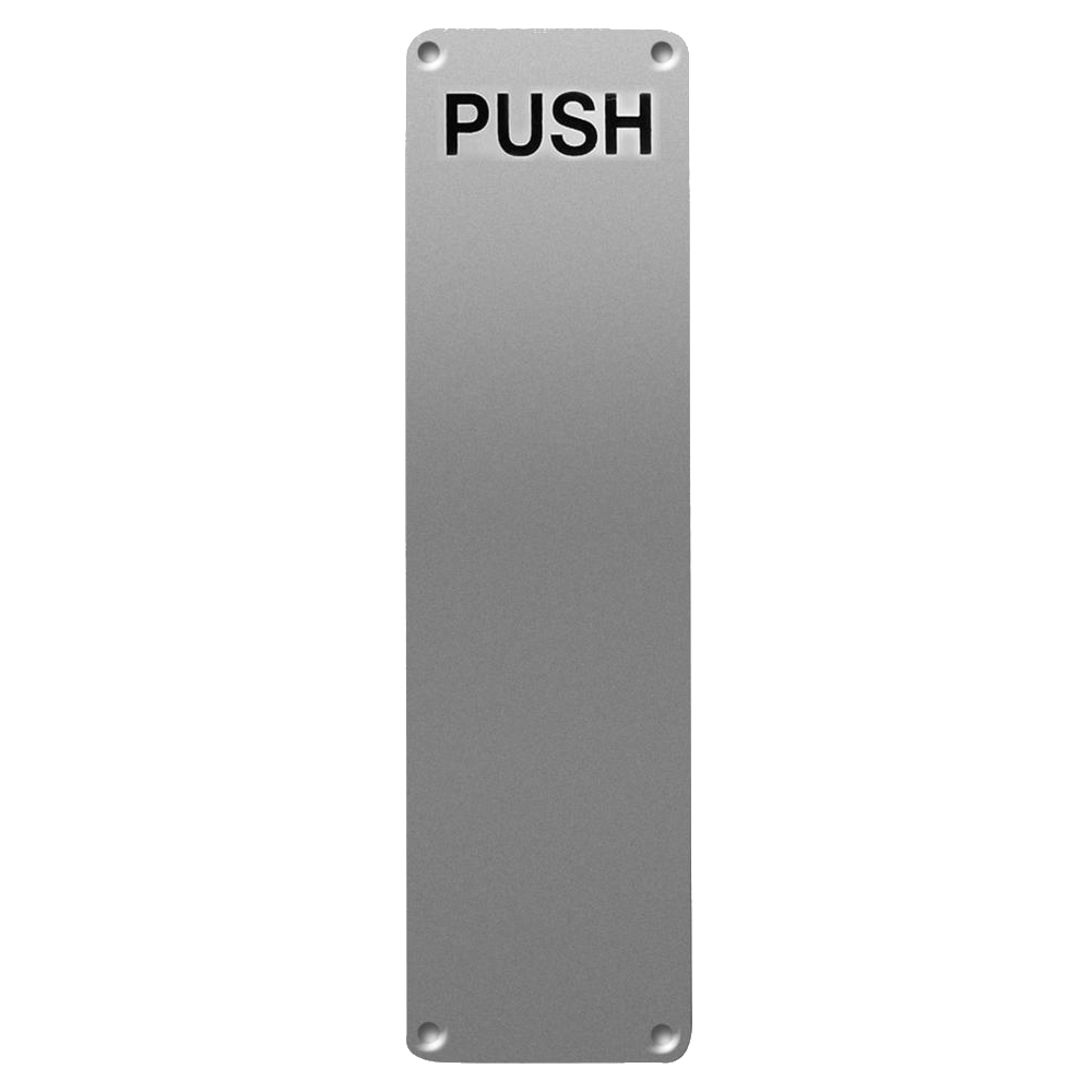 ASEC 75mm Wide Stainless Steel `Push` Finger Plate