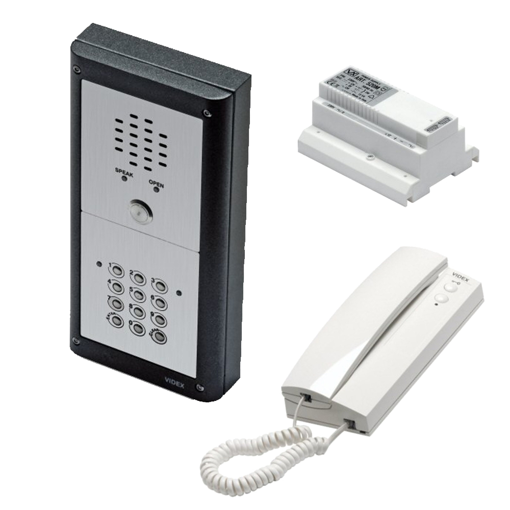 VIDEX VR4K1S/CL Vandal Resistant 1 Way Surface Mounted Audio Kit with