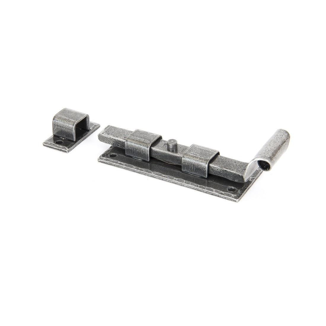 From The Anvil Straight Fishtail Door Bolt - 4" - Pewter