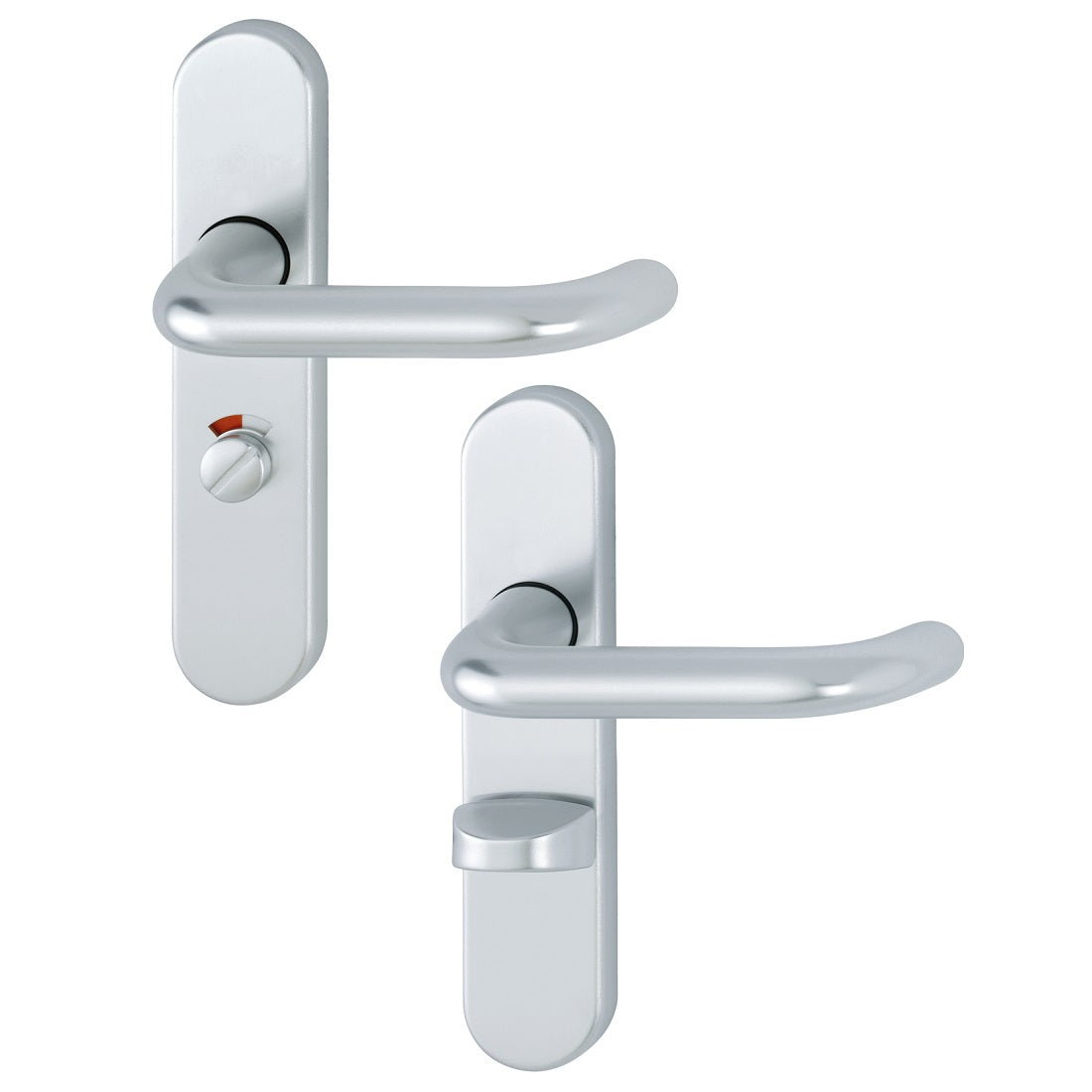 Hoppe Paris 19mmØ Return to Door Lever Handles on Bathroom Plate (57mm