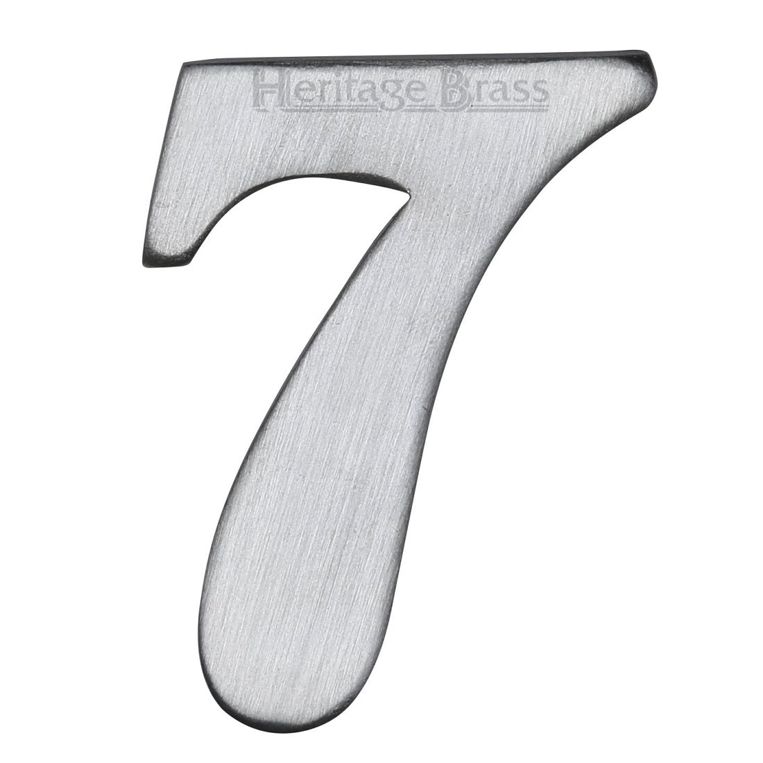 M.Marcus Self Adhesive Numeral '7' 51mm (2") - Satin Chrome