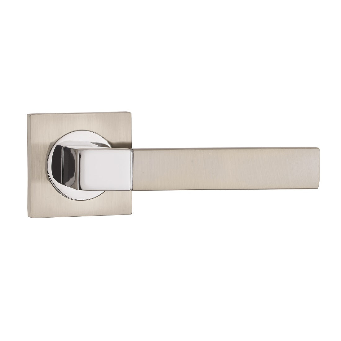 Fortessa Ares Lever Handles on Square Rose - Satin & Polished Chrome ...