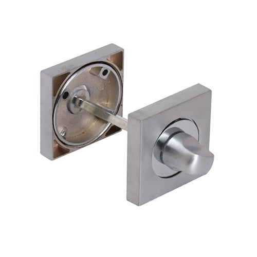 Fortessa Bathroom Square Turn & Release - Satin & Polished Chrome Dual
