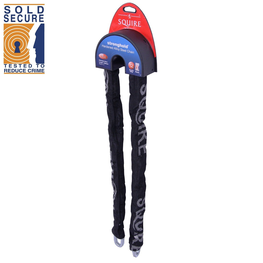 Squire J4 Sold Secure Silver Security Chain - 8mm x 1200mm