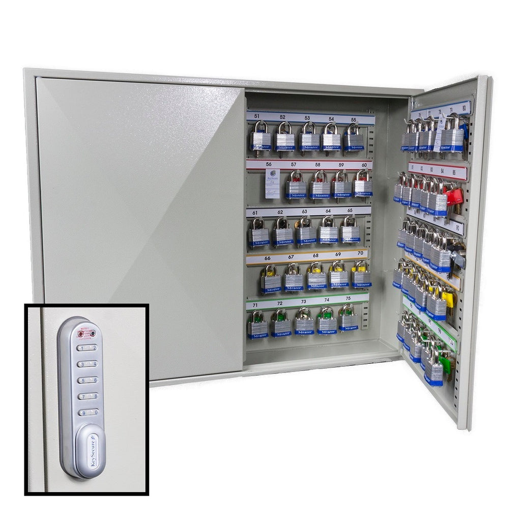 KeySecure Padlock Cabinet With Electronic Cam Lock - 100 Hook