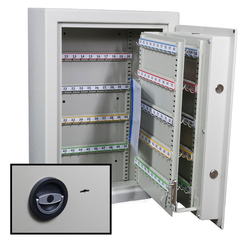 KeySecure High Security Key Cabinet With 8 Lever Safe Lock - 200 Hook