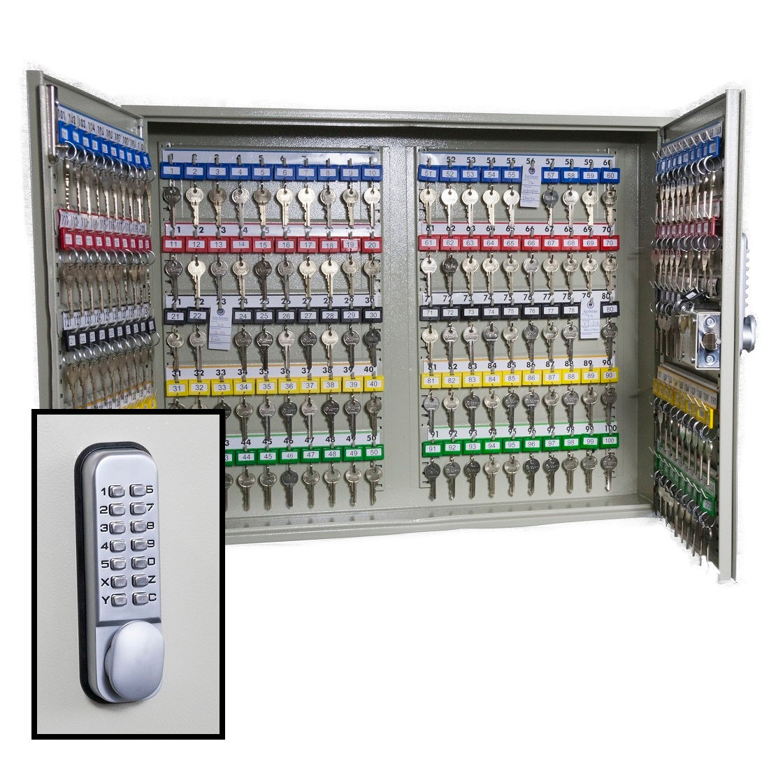 KeySecure Deep Key Cabinet Wtih Digital Lock - 200 Hook