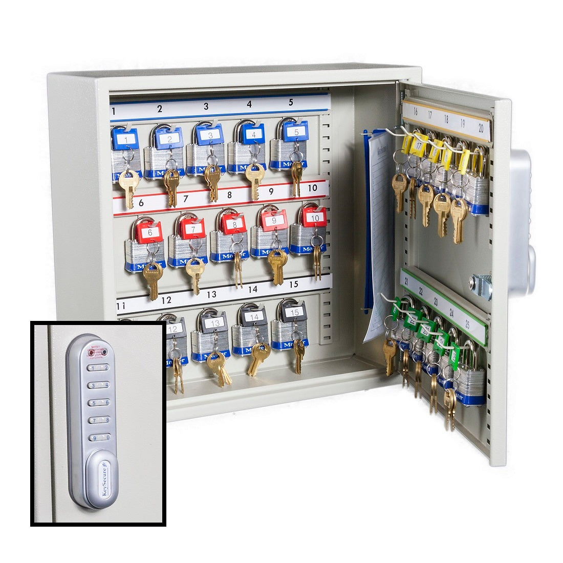 KeySecure Padlock Cabinet With Electronic Cam Lock - 25 Hook