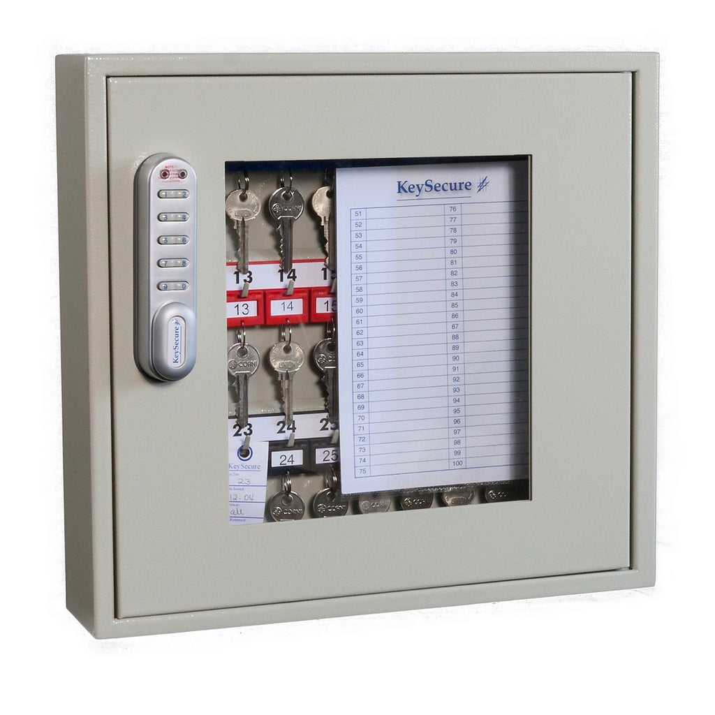 KeySecure Clear Fronted Key Cabinet With Electronic Cam Lock - 30 Hook
