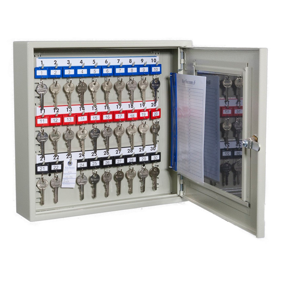 KeySecure Clear Fronted Key Cabinet With Key Lock - 30 Hook