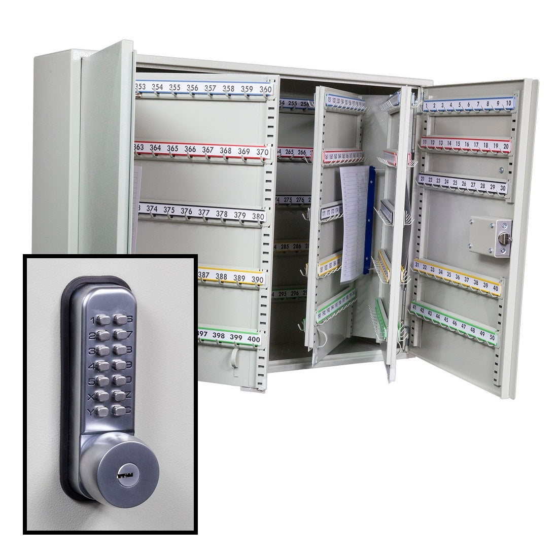 KeySecure Key Cabinet With Digital Lock and Key Override - 500 Hook