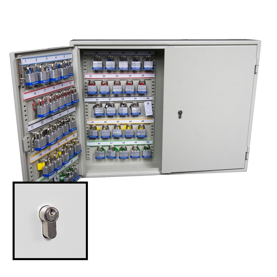 KeySecure Padlock Security Cabinet With Euro Cylinder Lock - 100 Hook