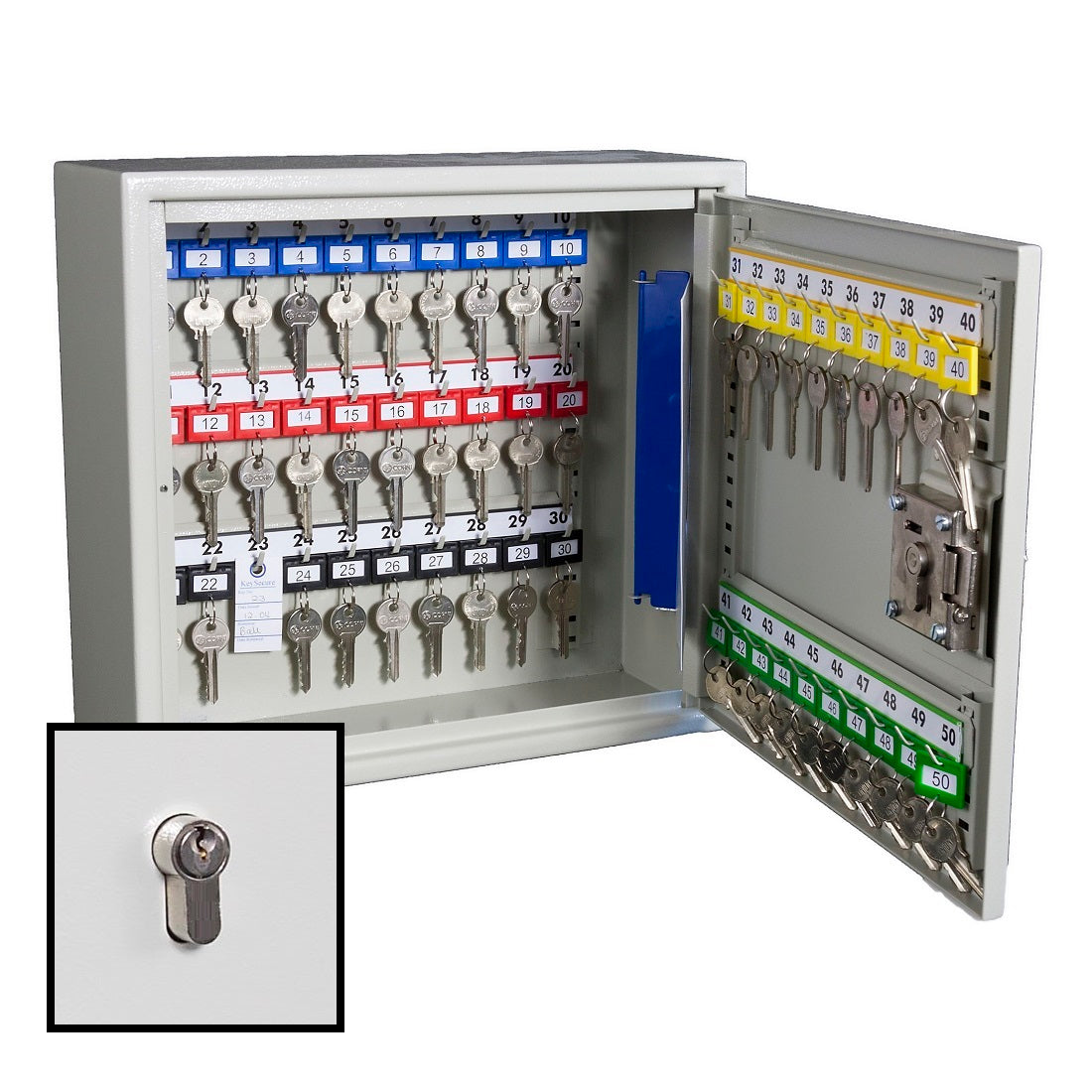 KeySecure Deep Security Key Cabinet With Euro Cylinder Lock - 50 Hook