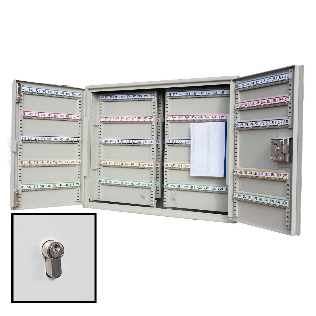 KeySecure Security Key Cabinet With Euro Cylinder Lock - 600 Hook