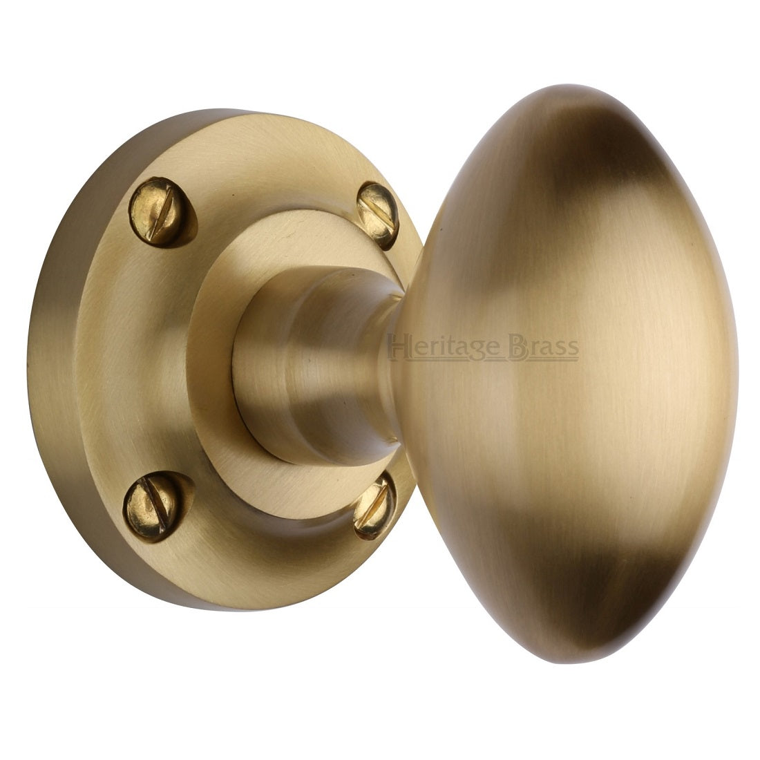 M.Marcus Suffolk Mortice Knob Handles on Round Rose - Satin Brass