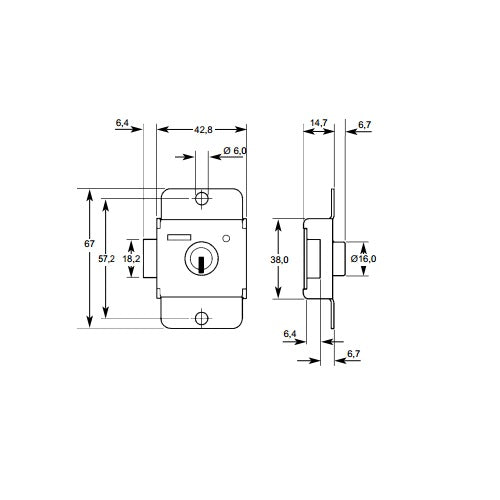 Lowe & Fletcher ZA Lock For Lockers and Garador Garage Door Locks - 6.